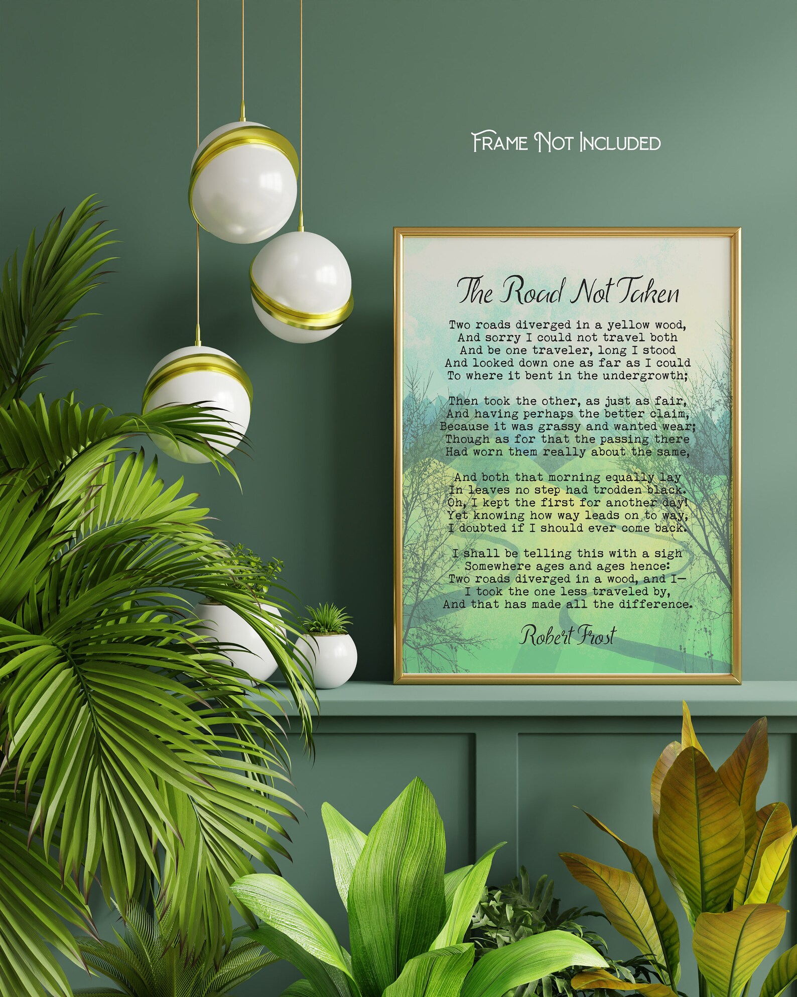 The Road Not Taken Downloadable Print Robert Frost Poem - Etsy