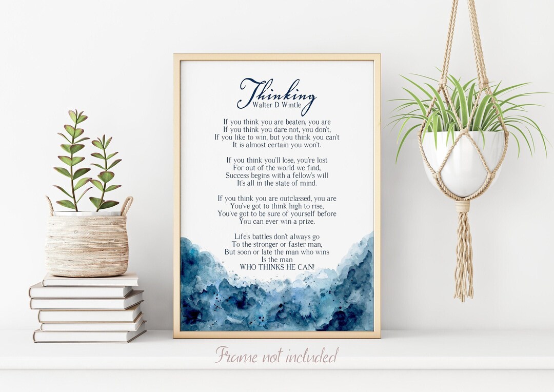 Thinking Poem Print by Walter D. Wintle Inspirational Poetry - Etsy