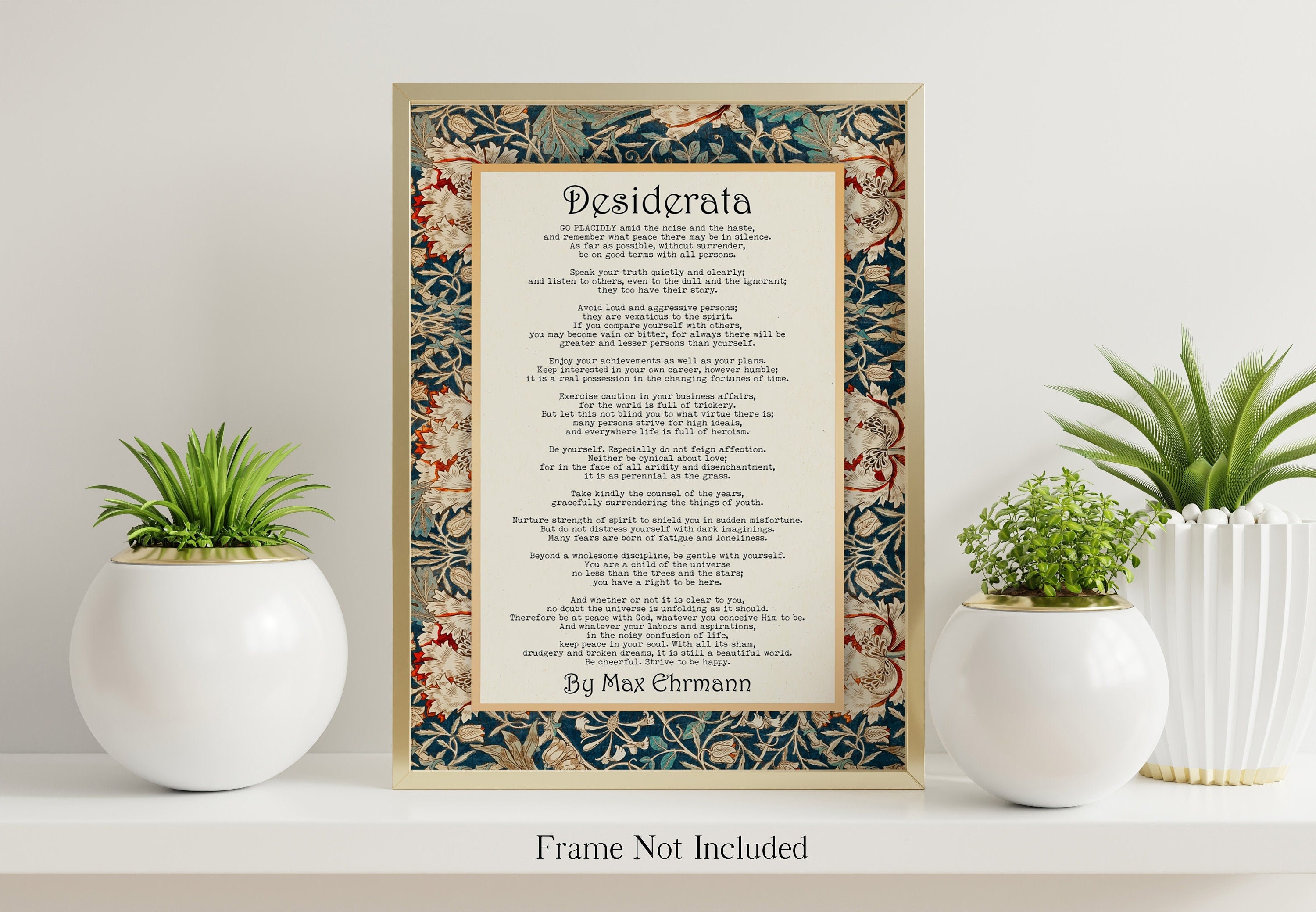 Desiderata Poem Print Poem by Max Ehrmann William Morris - Etsy Australia