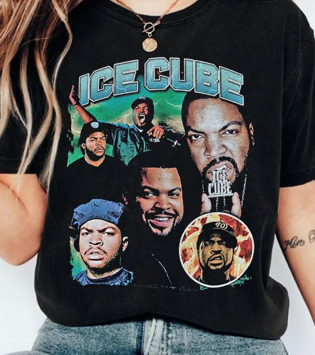 Vintage Style Ice Cube T Shirt, Ice Cube New Bootleg 90s Black T-shirt ...