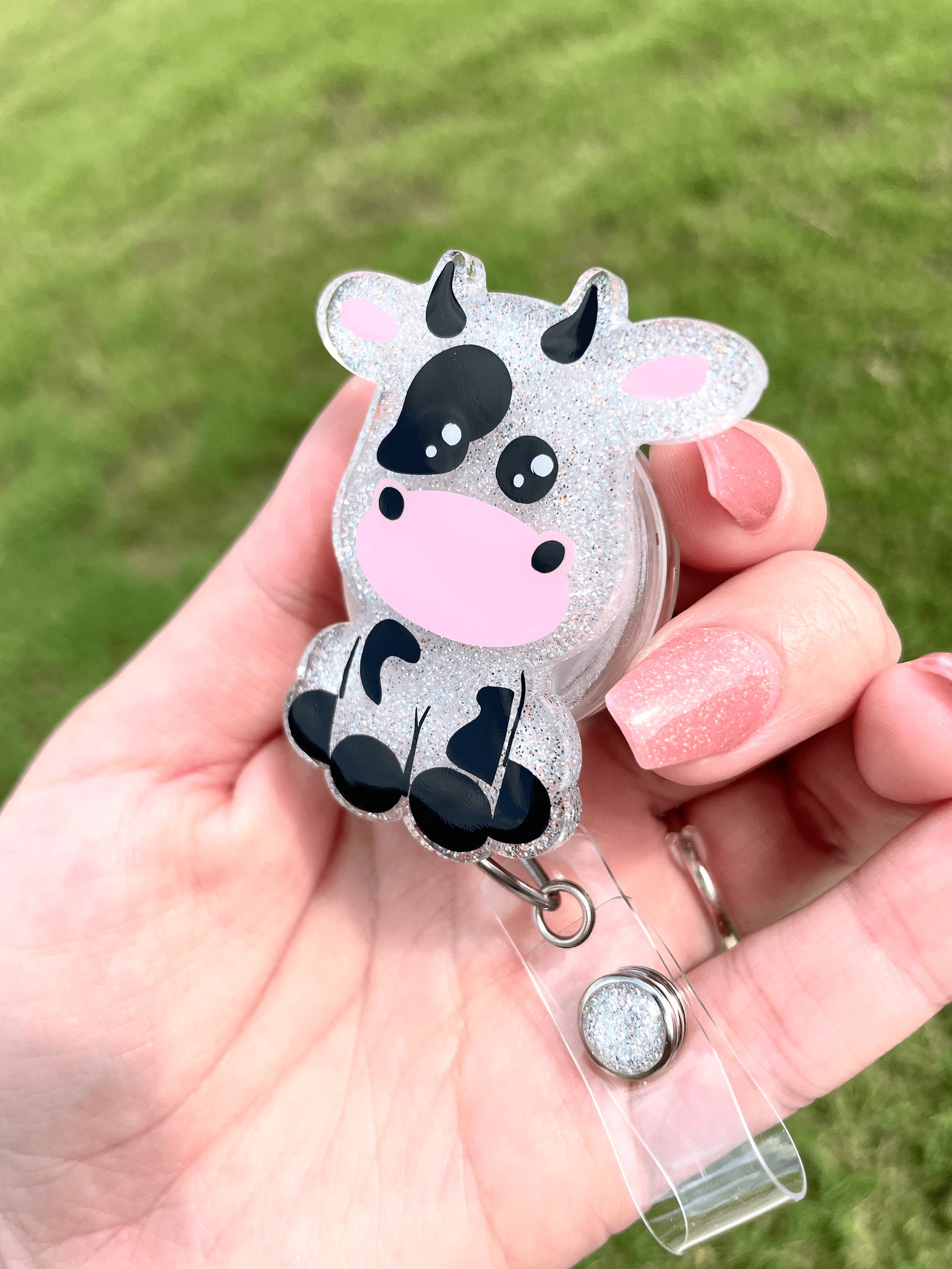 Cow Badge Reel Cow Badge Holder Cow Badge Buddy Animal - Etsy