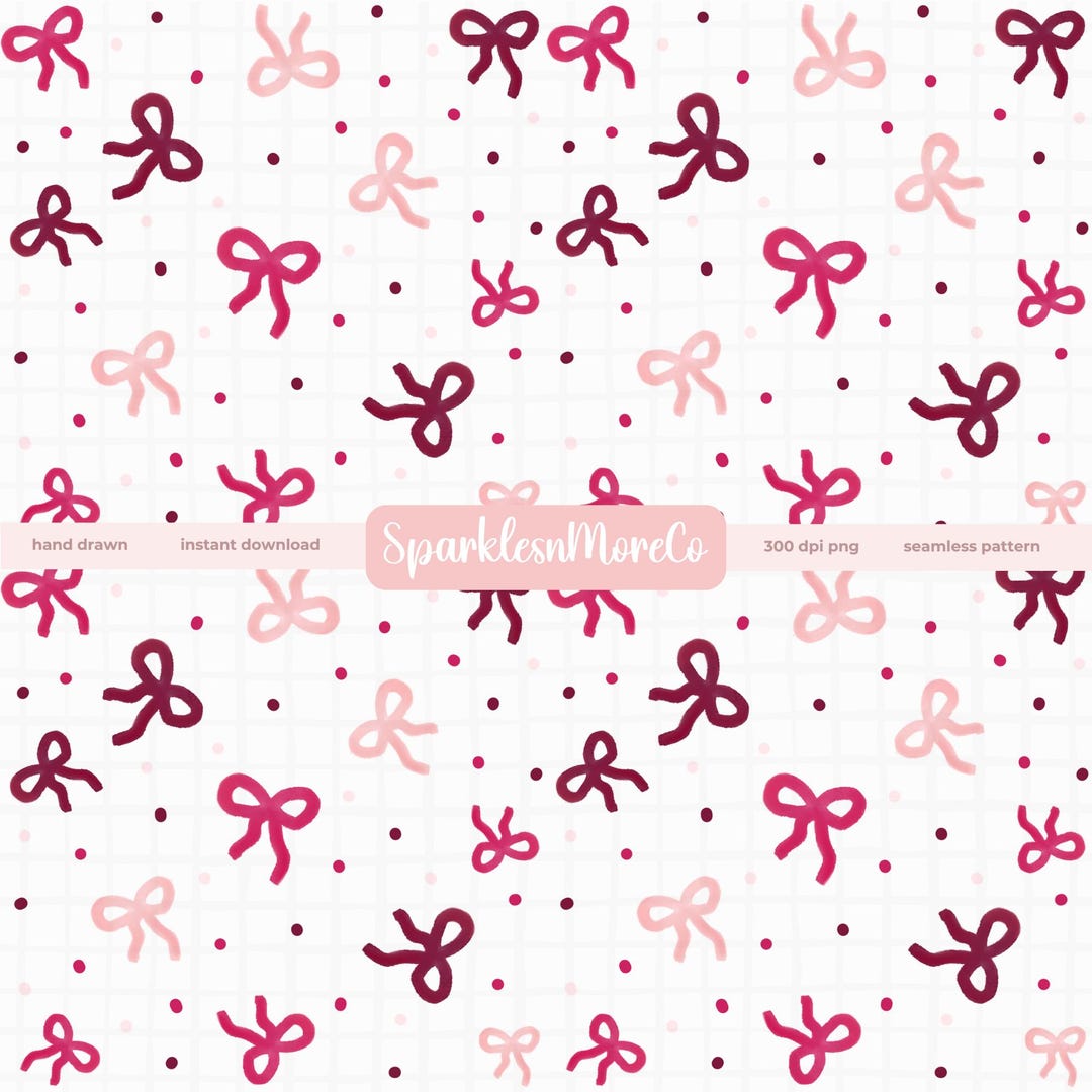 Valentines Coquette Bows Seamless Pattern 300 DPI PNG Download for ...