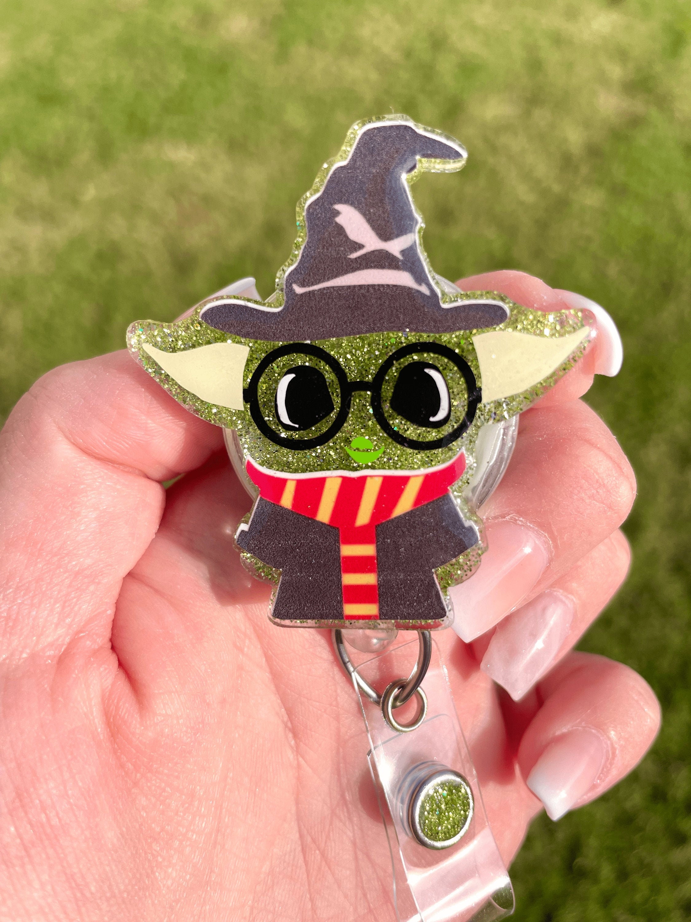 Yoda Badge Reel Inspired Wizard Baby Yoda Badge Reel Grogu - Etsy UK