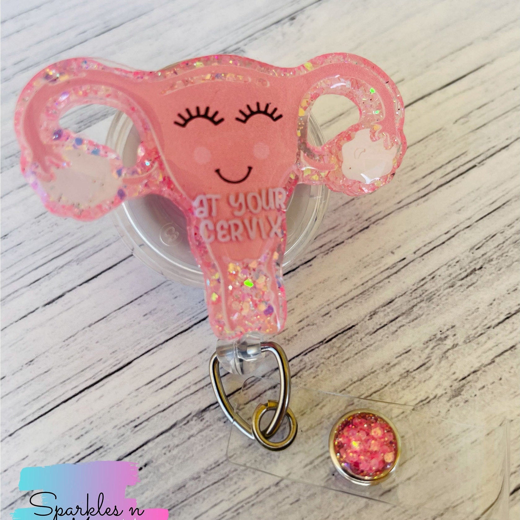 Uterus at Your Cervix Badge Reel Funny Badge Reel OBGYN Name - Etsy