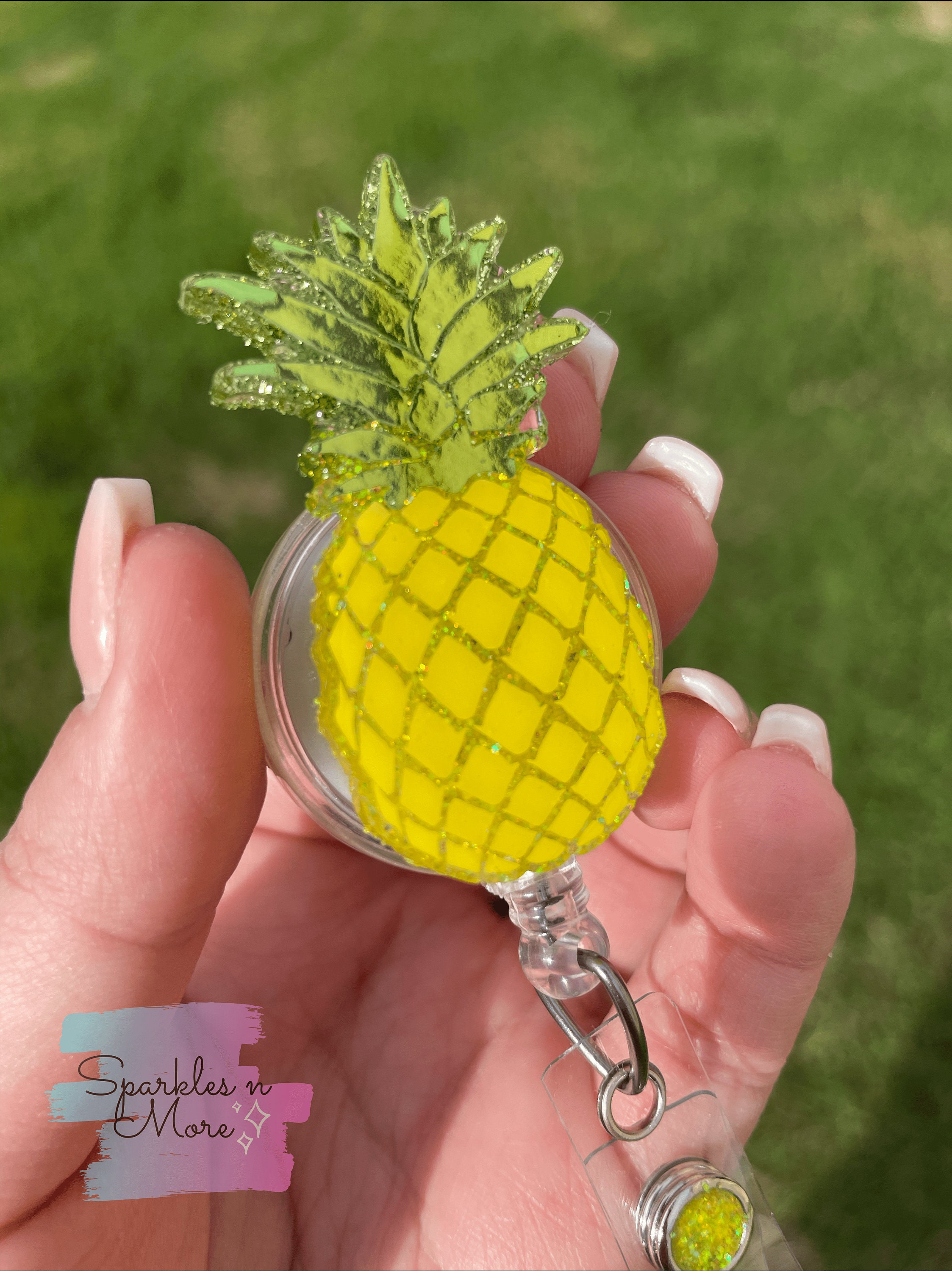 Pineapple Badge Reel Pineapple Name Tag Retractable Badge - Etsy