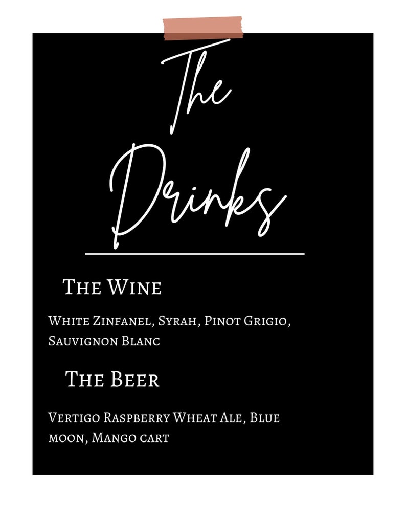 Plantilla de boda del menú del bar / Menú del bar / Bebidas alcohólicas ...
