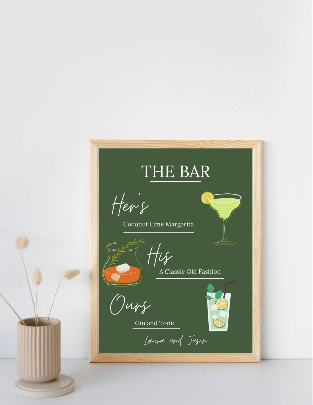 The Bar Menu | Wedding Bar Sign | Signature Drinks | Alcohol Menu ...