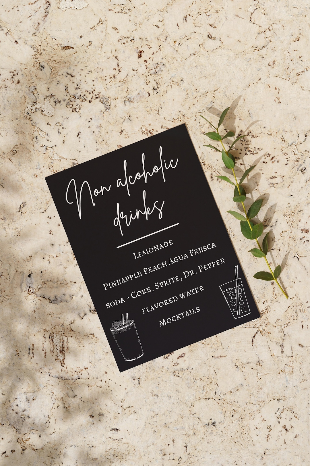 Mocktail Menu | Signature Non-alcoholic Drinks Sign | the Bar Menu ...