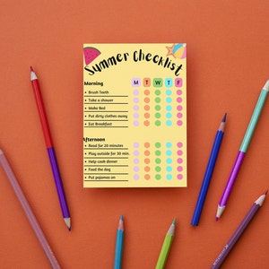 Kids Summer Chores Checklist | Kids to Do List | Editable Template ...