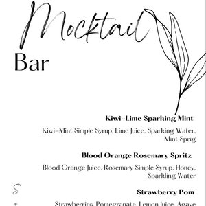 The Mocktail Bar | Non-alcohol Drink Menu | Mocktail Menu | Custom ...