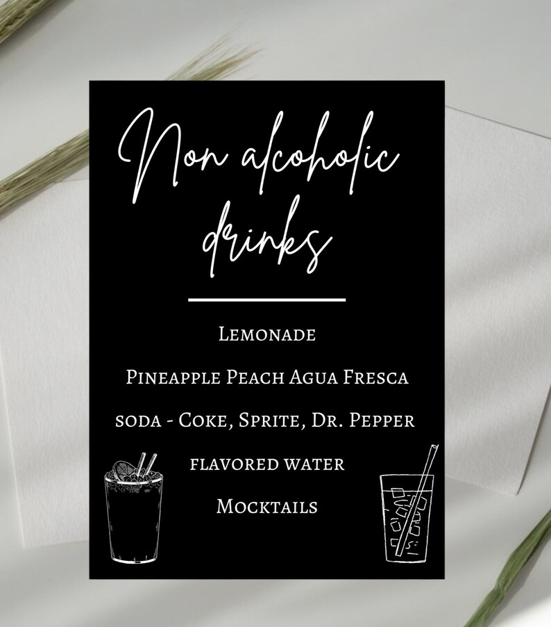Mocktail Menu Signature Non-alcoholic Drinks Sign the Bar Menu ...