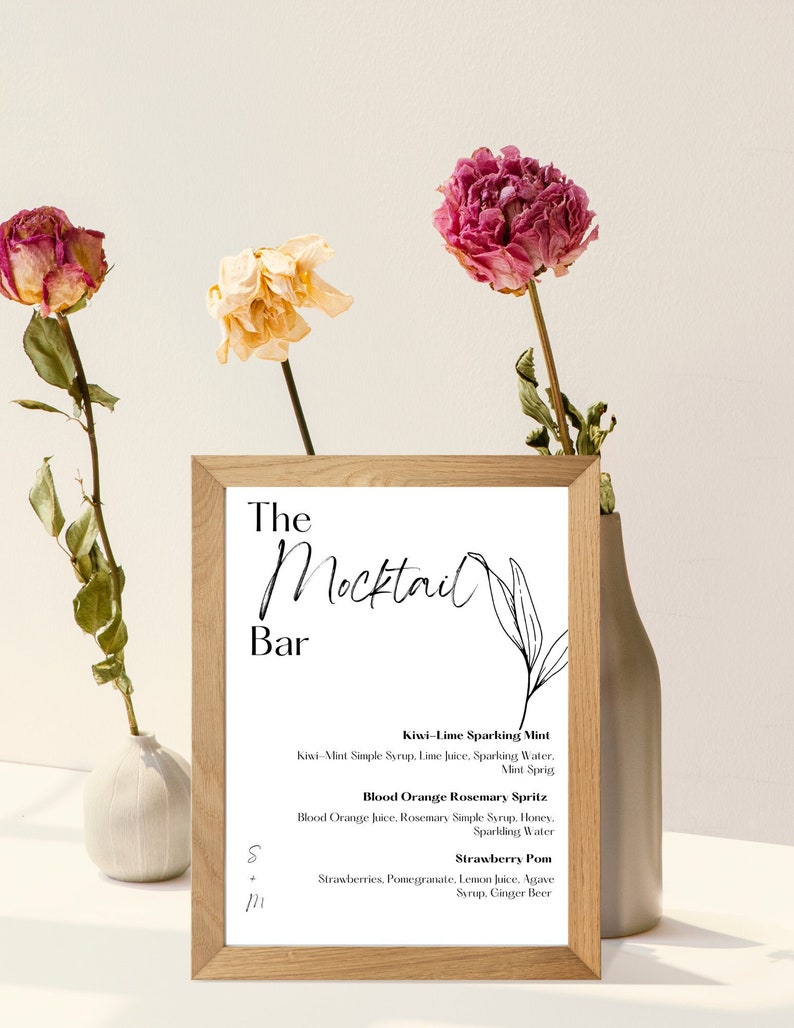The Mocktail Bar | Non-alcohol Drink Menu | Mocktail Menu | Custom ...
