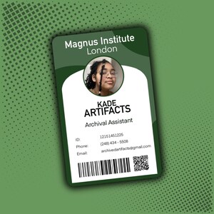 Custom Magnus Archives ID Card | TMA Institute Identification ...