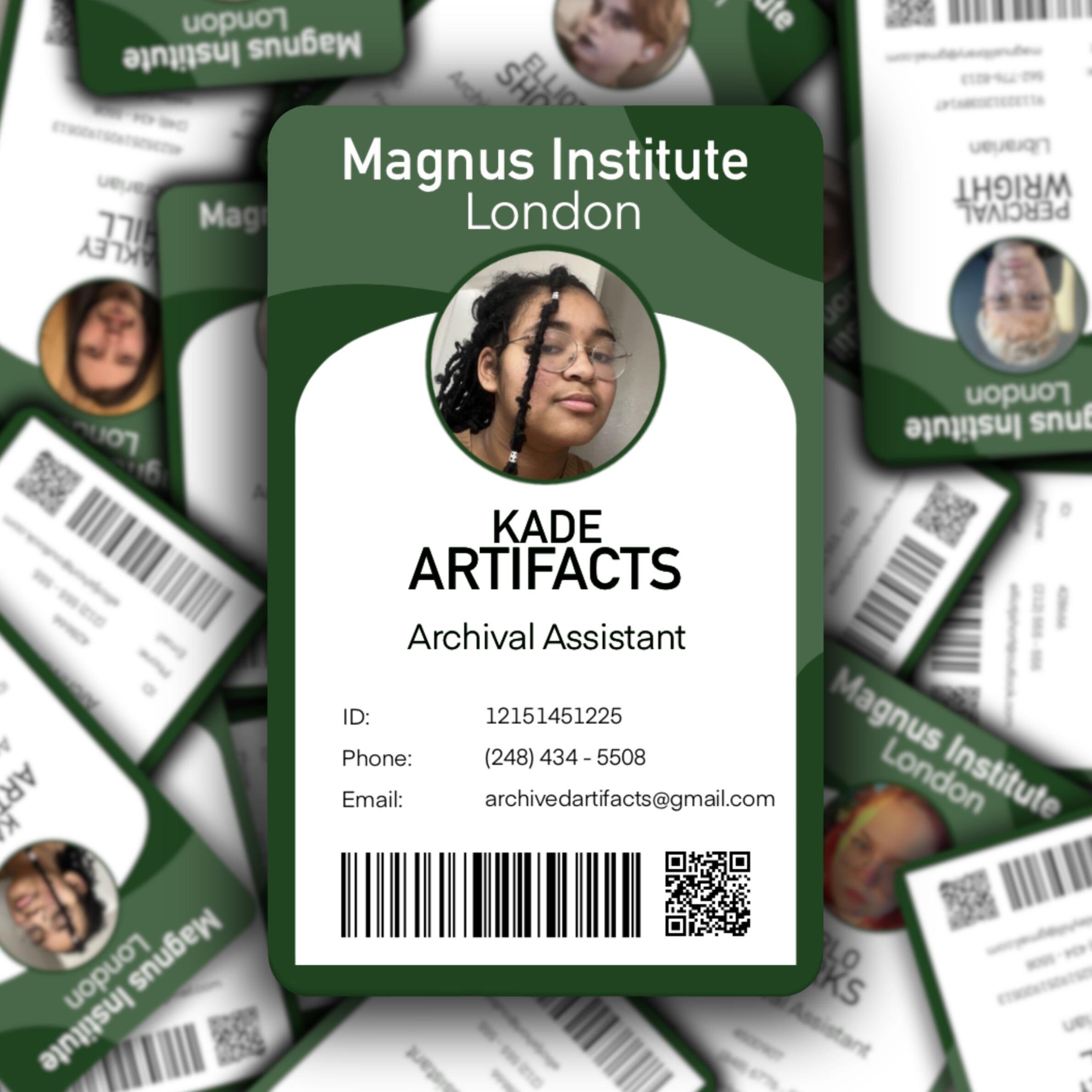 Custom Magnus Archives ID Card | TMA Institute Identification ...