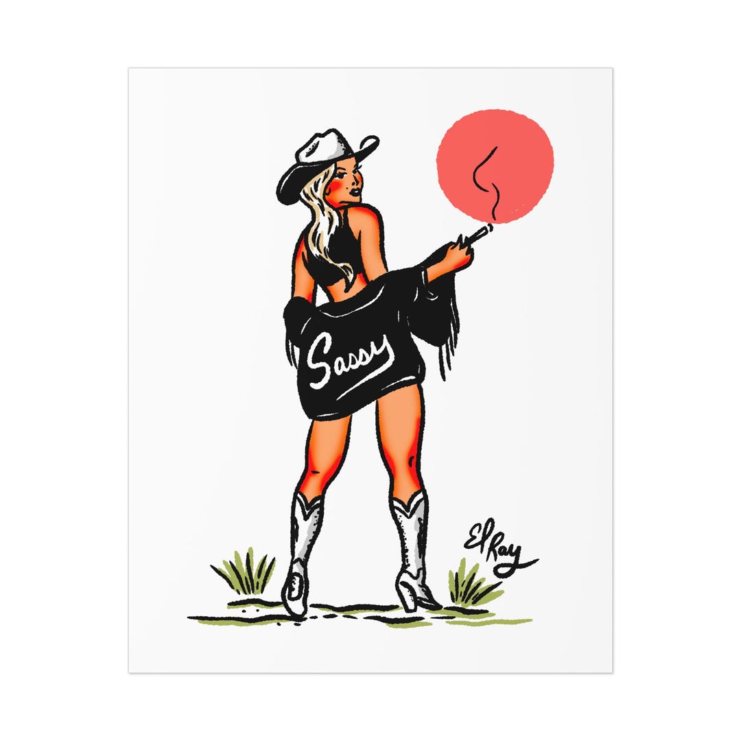 Poster, Cowgirl Art Print, El Ray Rodeo Western Yeehaw Wall Decor ...