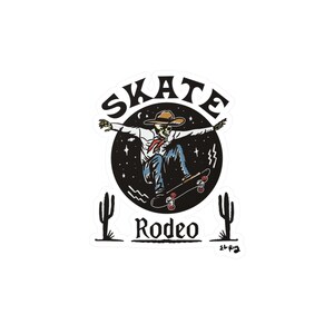 Skate Rodeo Sticker by El Ray Art - Etsy