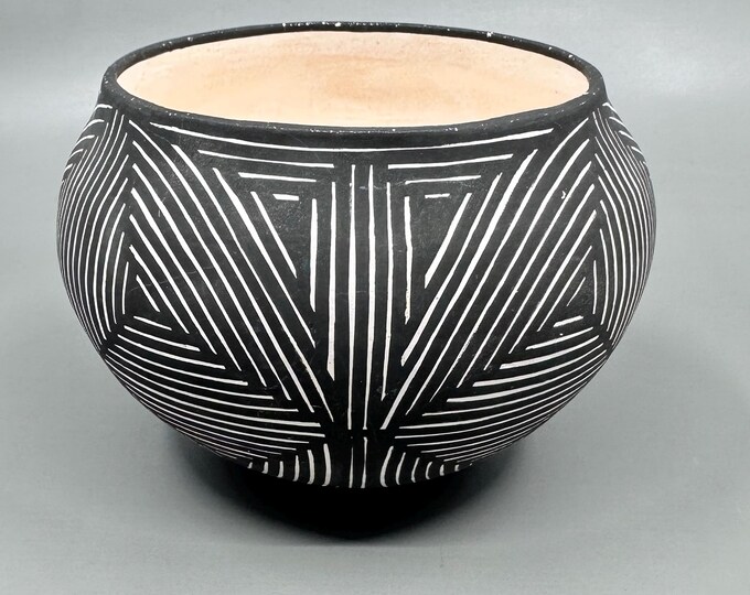 LORI GARCIA Signed ACOMA Native American Fine Line Art Pottery Bowl ...