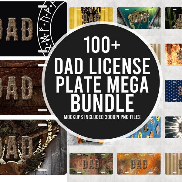 Dad License Plate Sublimation Designs - Etsy