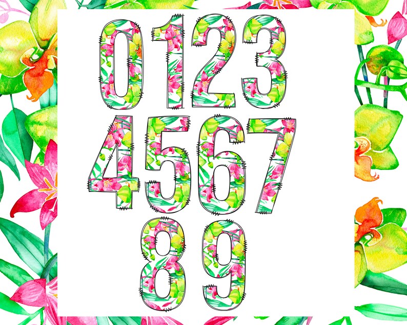 Fluro Floral Doodle Alphabet Letters PNG Bundle Alphabet - Etsy