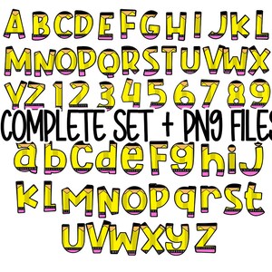 Teacher Back to School Pencil Doodle Alphabet Letters PNG Bundle ...