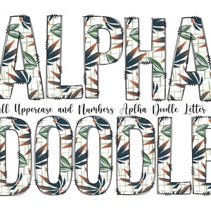 Palm Tree Alphabet Letters PNG Bundle, Alphabet Doodle, Sublimation ...