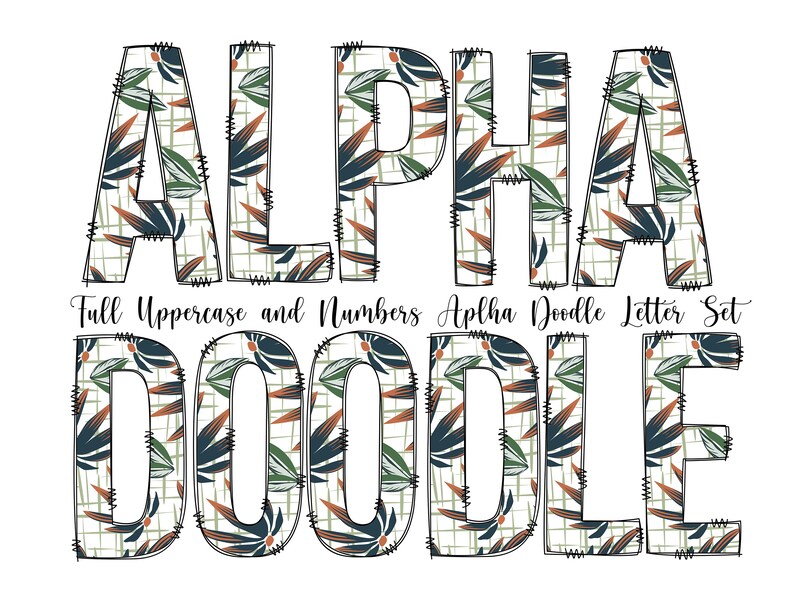 Palm Tree Alphabet Letters PNG Bundle Alphabet Doodle - Etsy