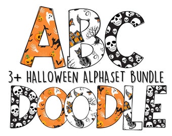 USA Leopard Cow Print Western Doodle Alphabet Letters PNG Bundle ...