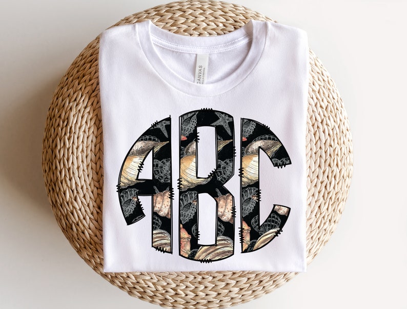 Beach Monogram Letters Sublimation PNG Elements Hand Drawn - Etsy