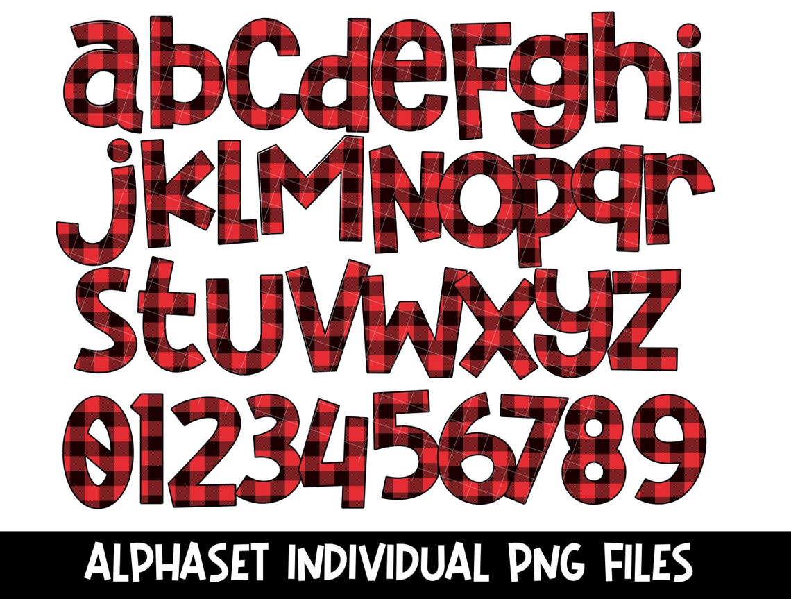 Plaid Doodle Alphabet Letters PNG Bundle Plaid Texture - Etsy UK