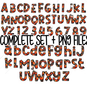 Halloween Fall Pumpkin Doodle Alphabet Letters PNG Bundle - Etsy