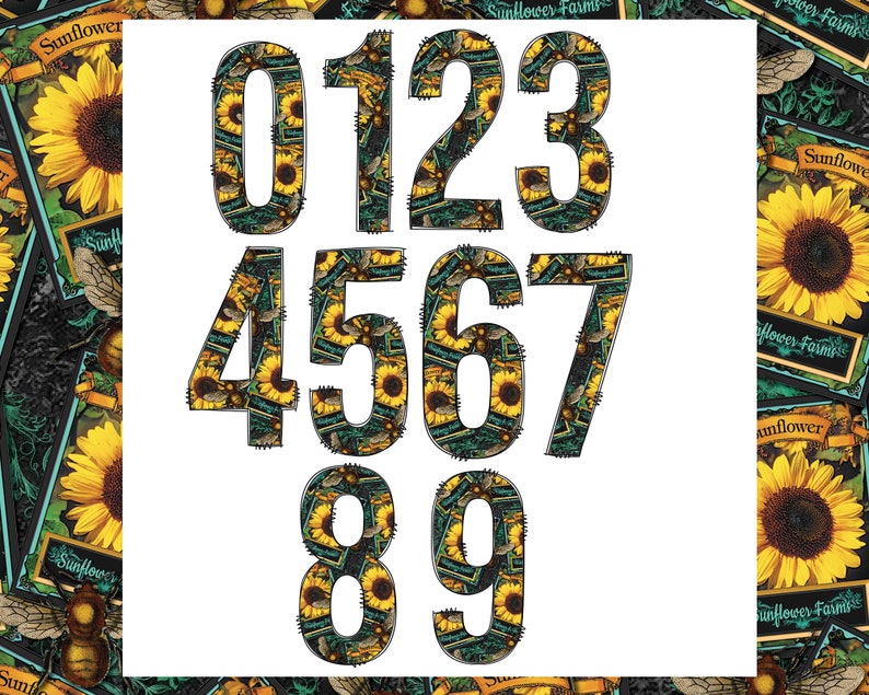 Sunflower Bee Doodle Alphabet Letters PNG Bundle Alphabet - Etsy