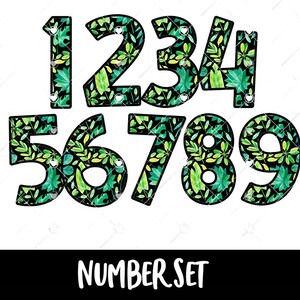 Jungle Leaf Doodle Alphabet Letters PNG Bundle Alphabet - Etsy