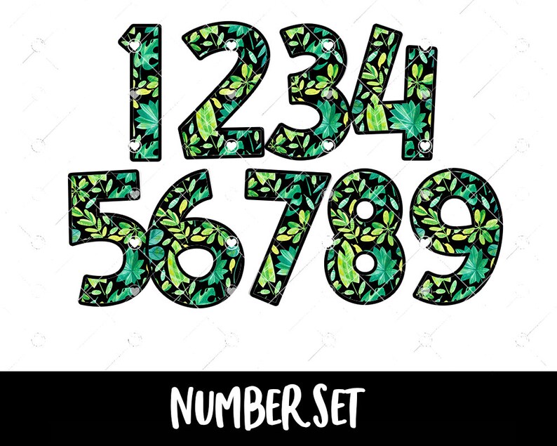 Jungle Leaf Doodle Alphabet Letters PNG Bundle Alphabet - Etsy