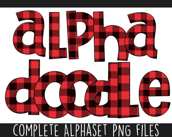 Plaid Doodle Alphabet Letters PNG Bundle Plaid Texture - Etsy
