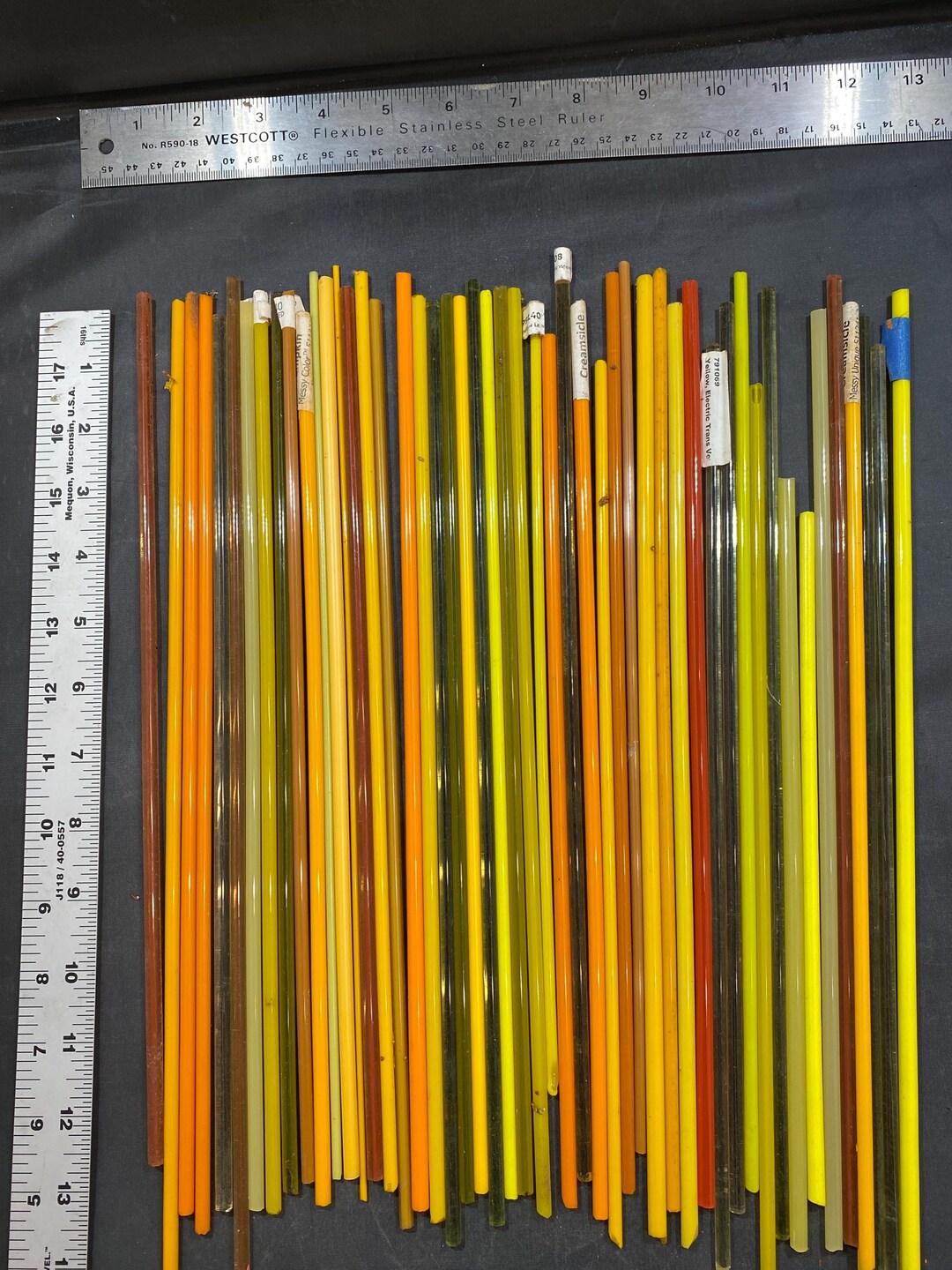 104 COE Yellow, Amber and Orange Glass Rods, 2 Lbs - Etsy