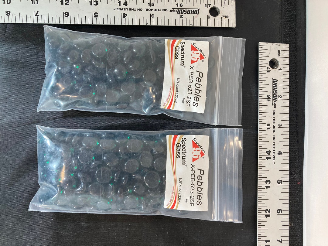 96 COE Teal Glass Pebbles - Etsy