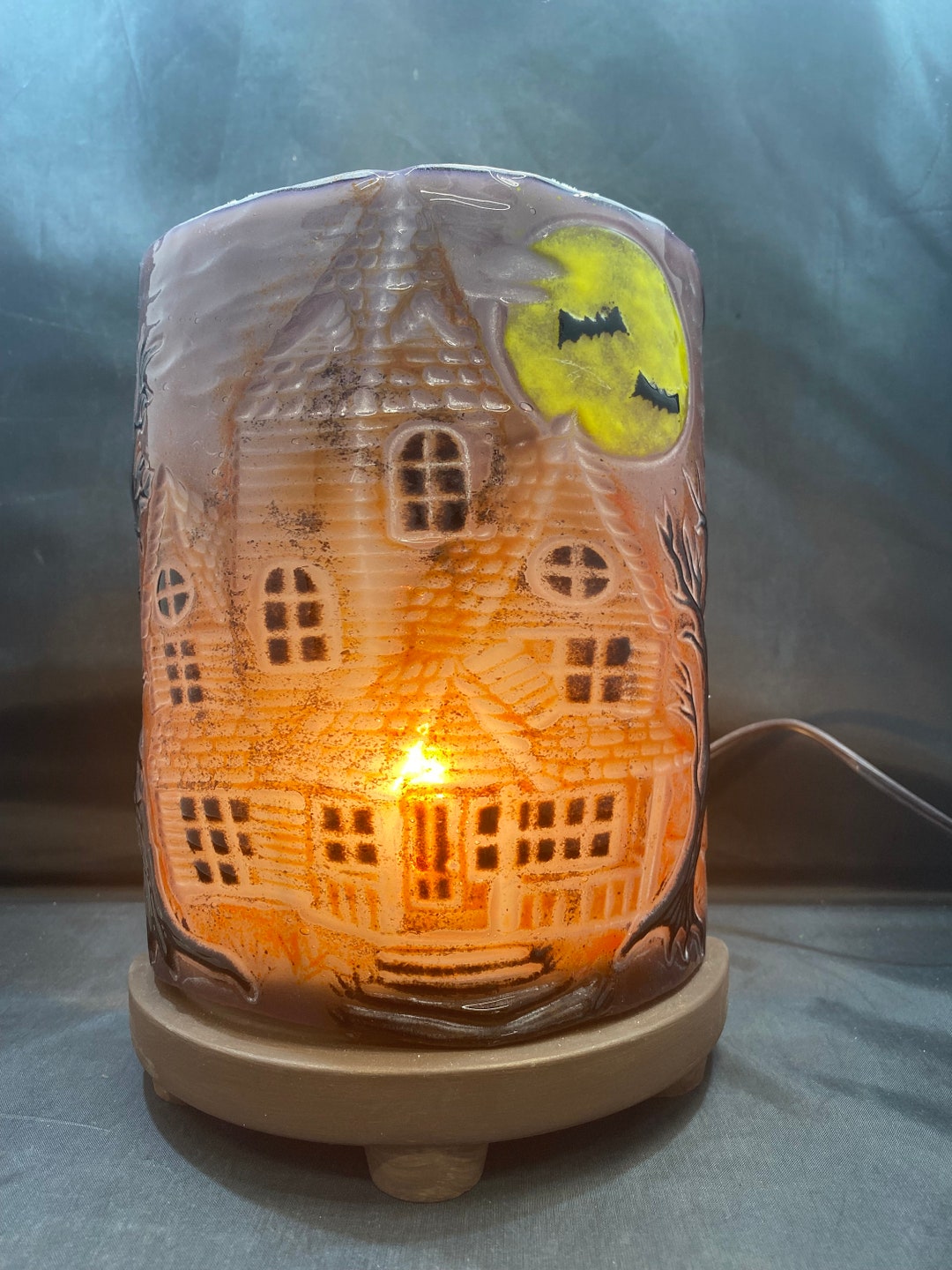 Fused Glass Haunted House Nite Light - Etsy