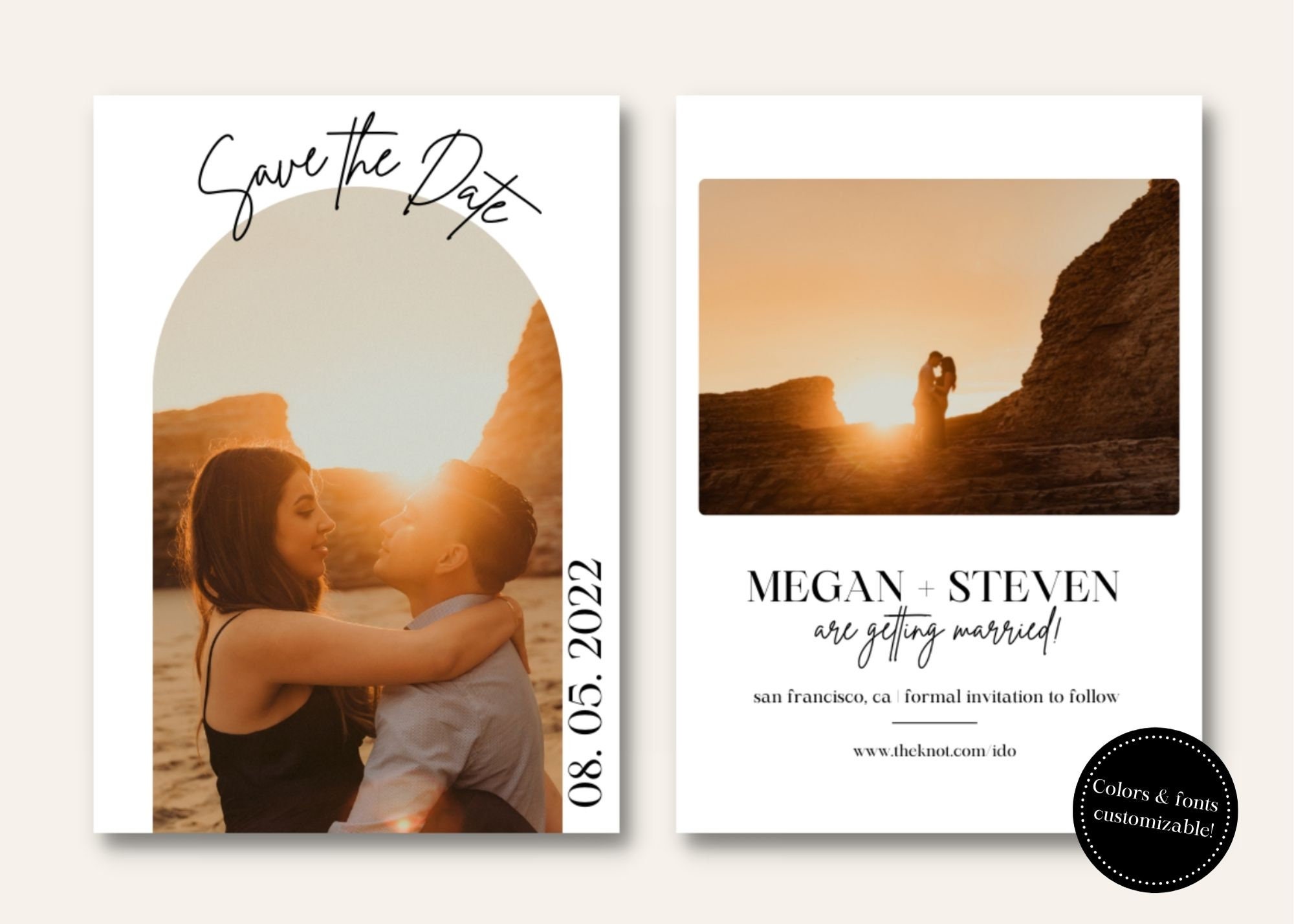 Minimalist Modern Save the Date Template, Printable Save the Date Card ...