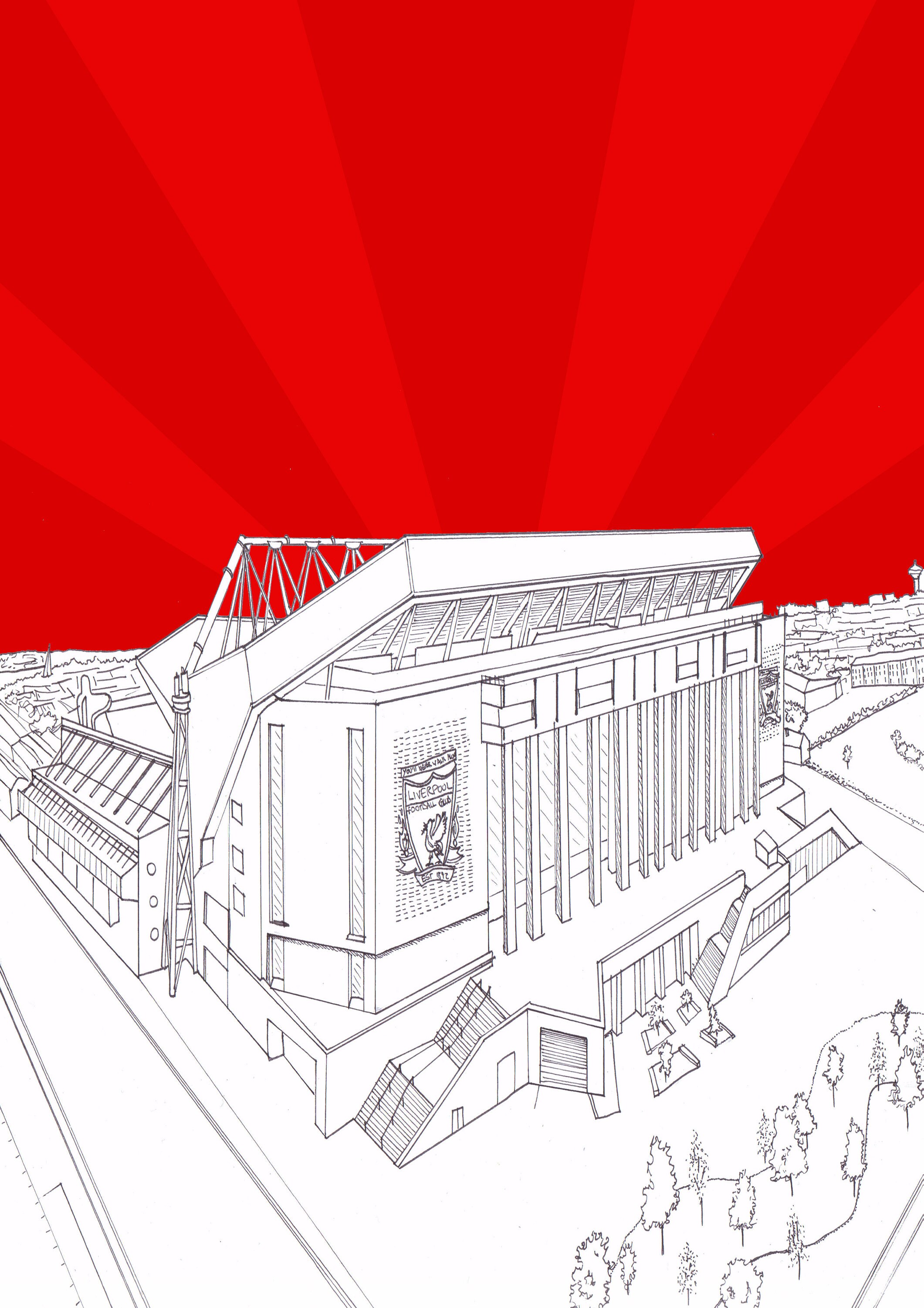 Art Print Anfield Stadium Liverpool Football Club | Etsy