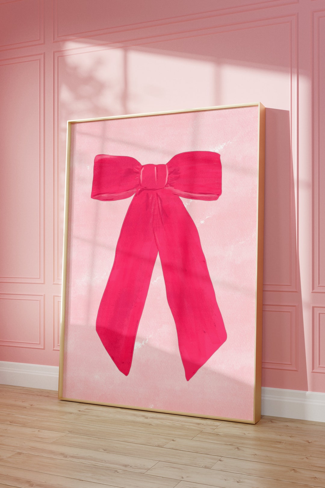 Hot Pink Bow Print - Etsy