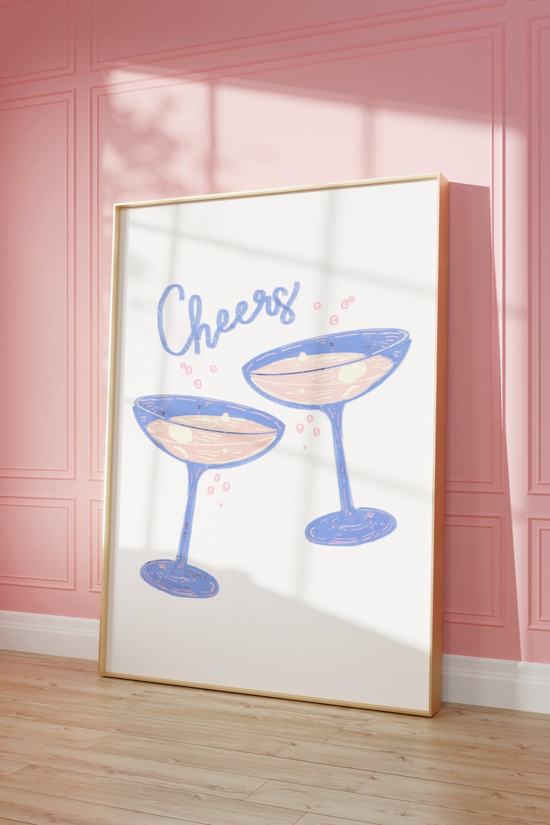 Cheers Print (blue) - Etsy