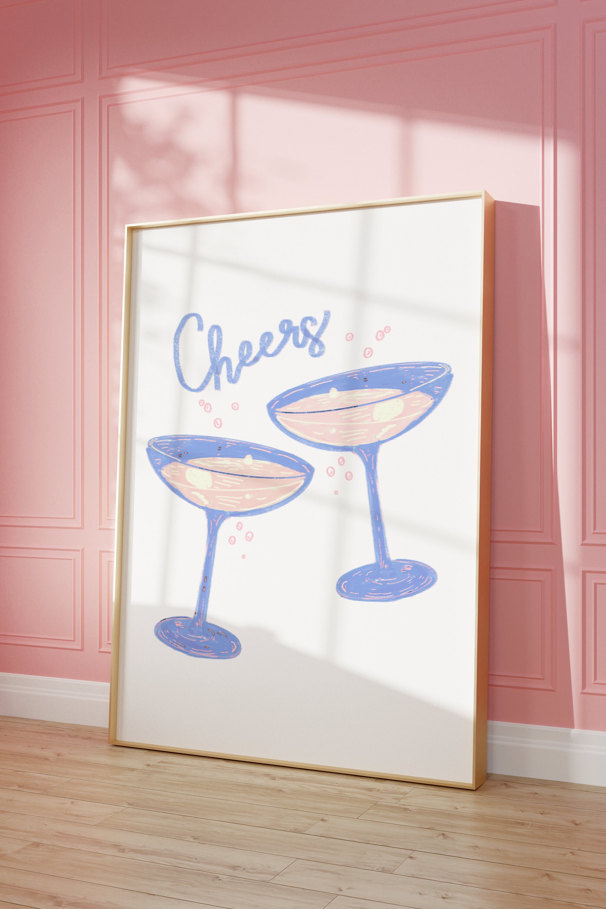 Cheers Print (blue) - Etsy