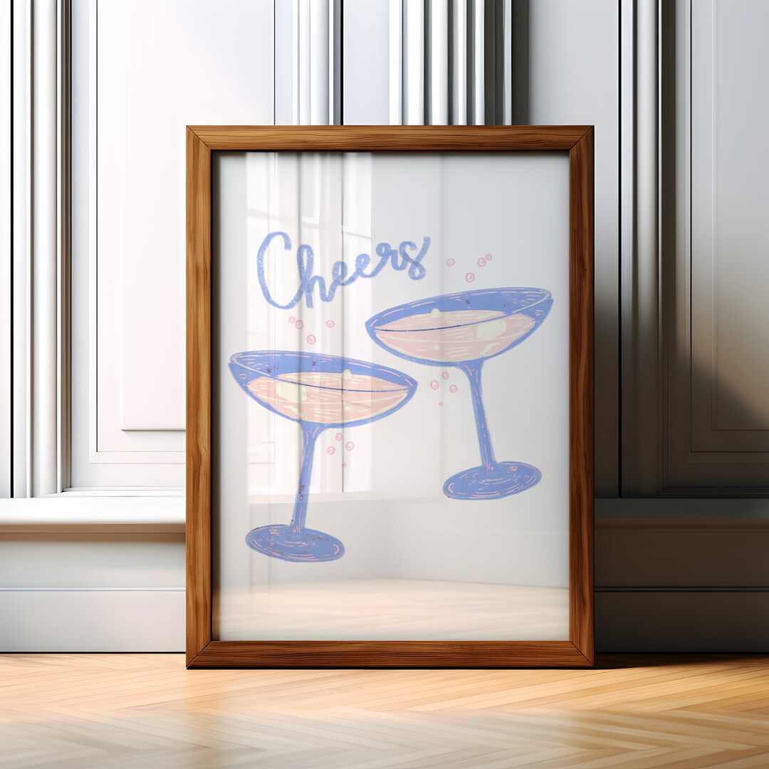 Cheers Print (blue) - Etsy