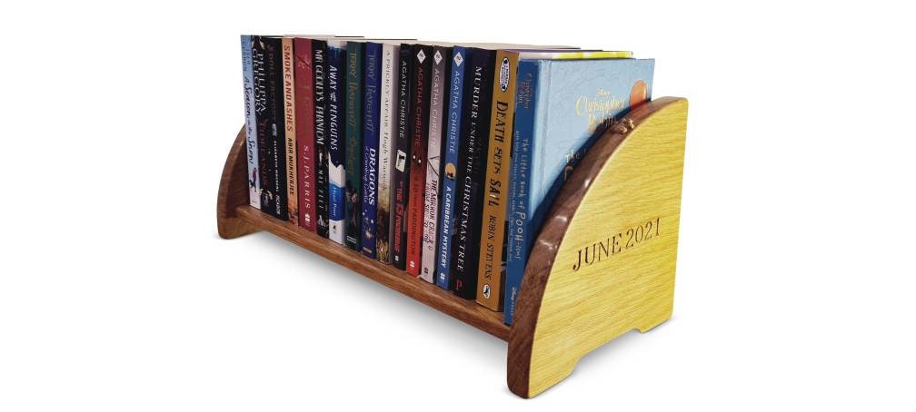 Book Trough Carved, Solid Oak Wood Desktop Bookcase, Handcrafted Wooden ...