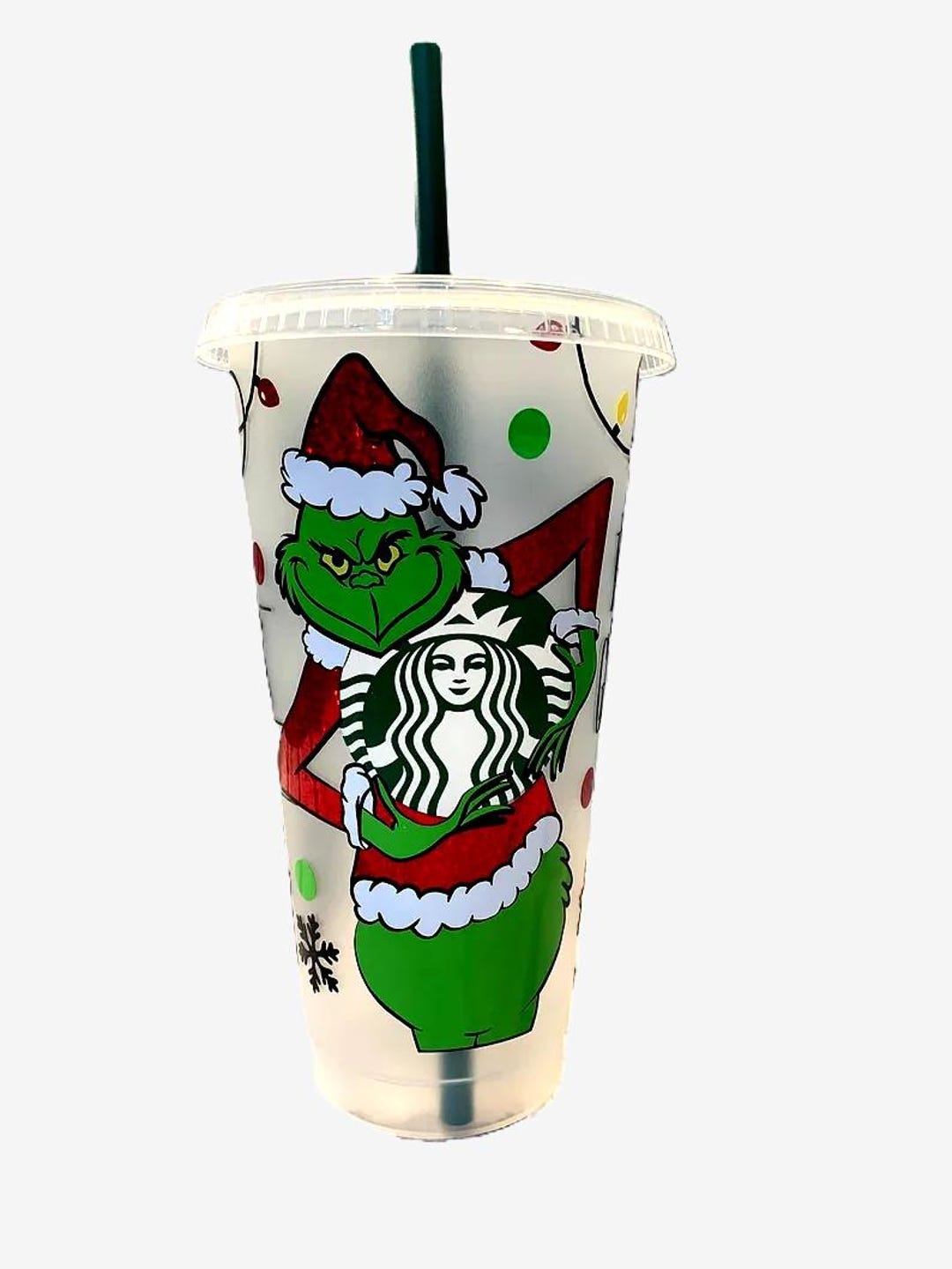 Grinch Starbucks Cold Cup Christmas Reusable Tumbler Holiday Drinkware ...