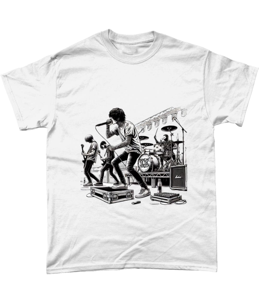 Bring Me the Horizon Band Line Art T Shirt Sketch BMTH Concert ...