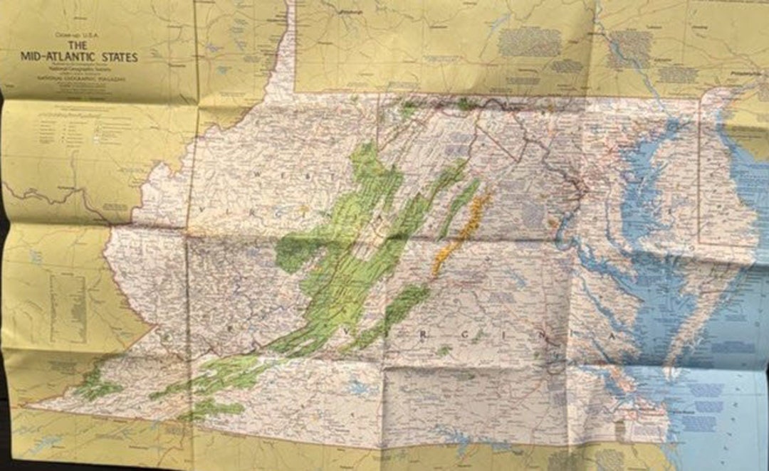 National Geographic Map Close-up: U.S.A. Maryland, Virginia, Delaware ...