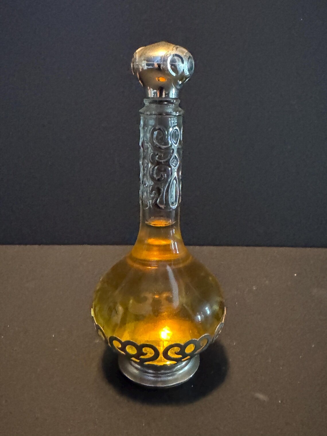 Avon Regence Cologne Glass Genie Bottle With Silver Stopper and Accents ...