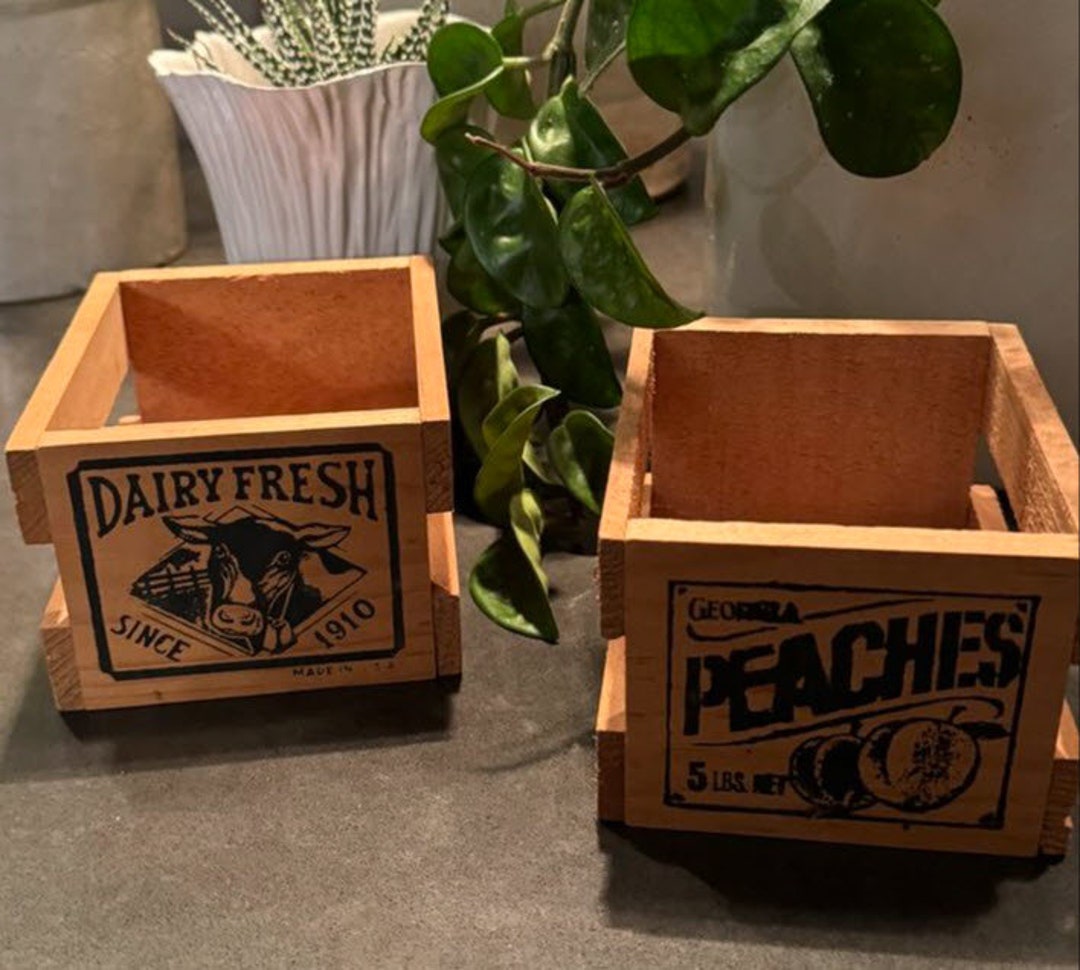 Miniature Wooden Vegetable Crates Set - Etsy
