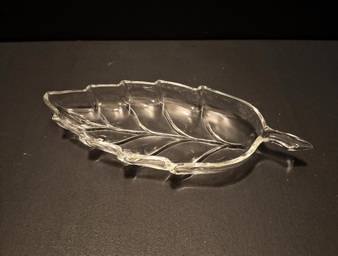 Hazel Atlas Clear Glass Autumn Fall Leaf Dish - Etsy
